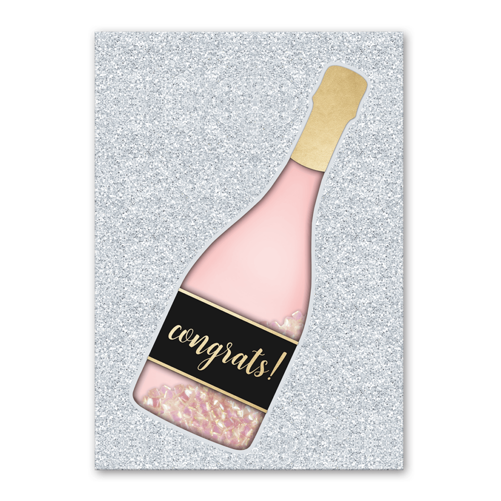 Congratulations Champagne Greeting Card - Lady Jayne