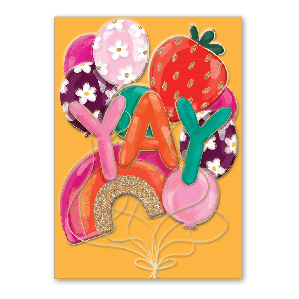 Birthday Balloon Bouquet Greeting Card - Lady Jayne