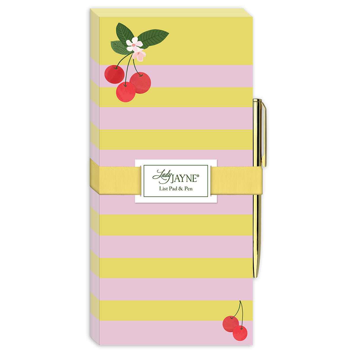 Fruit & Fleur Cherries Magnetic List Pad With Pen - Lady Jayne